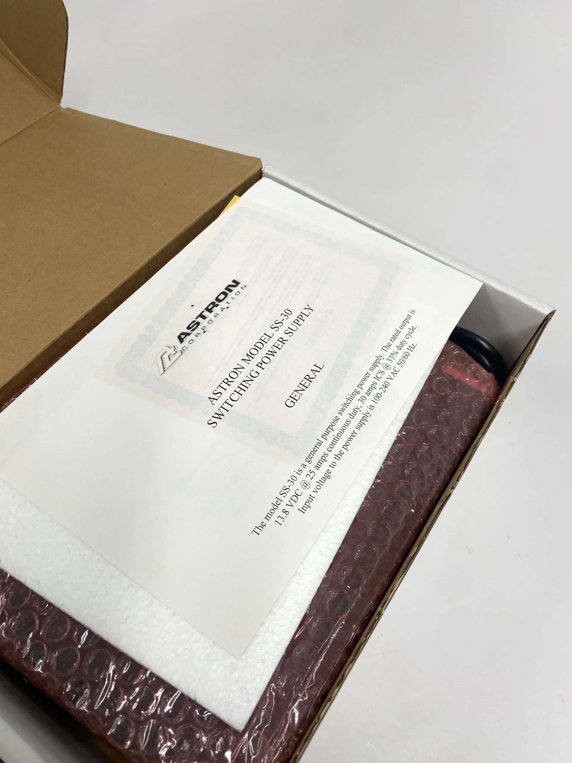 ASTRON SS-30 Regulated 13.8 VDC Power Supply - New Old Stock - Max ...