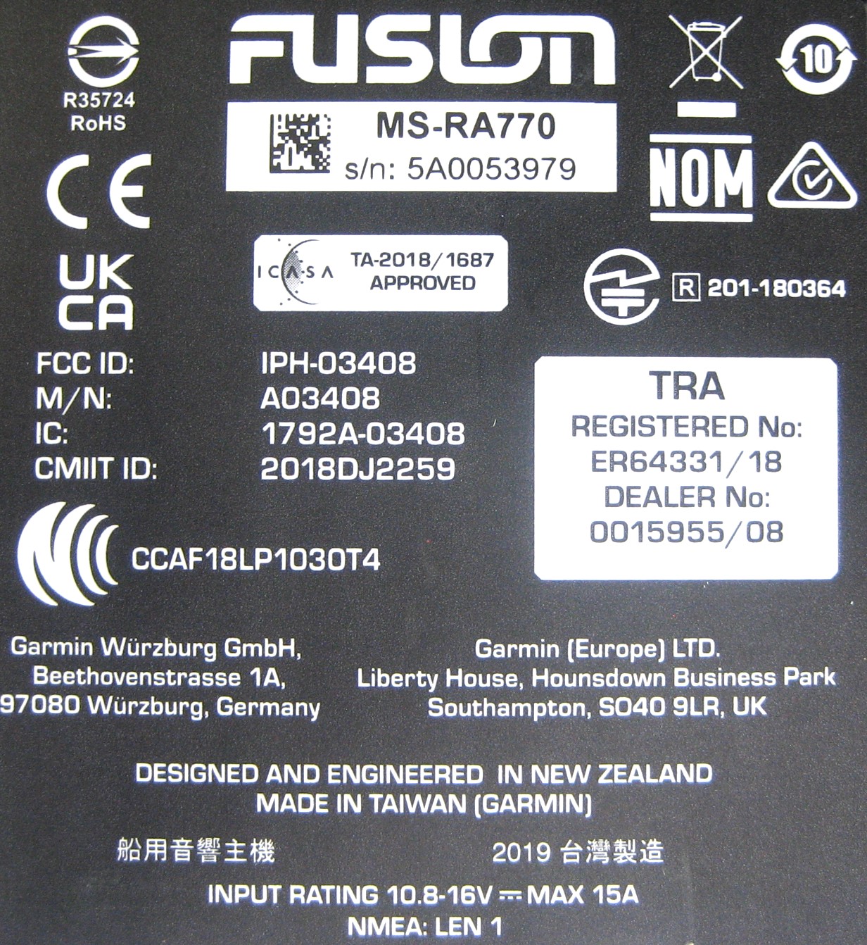 Fusion Apollo MS-RA770 Apollo Series Touchscreen AM FM Bluetooth With ...
