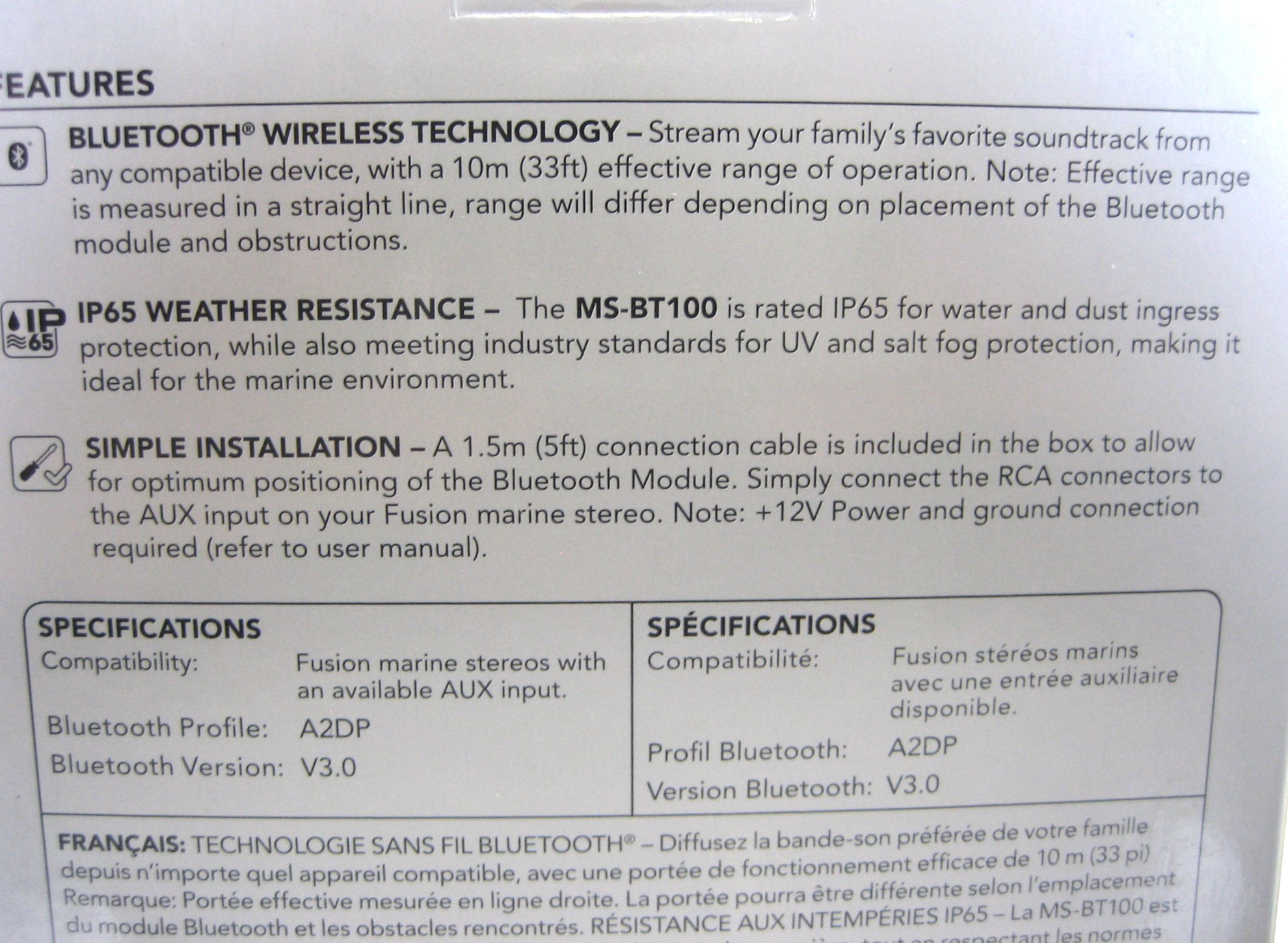 Fusion BT-100 Universal Marine Bluetooth Adapter BT Dongle For Stereos ...