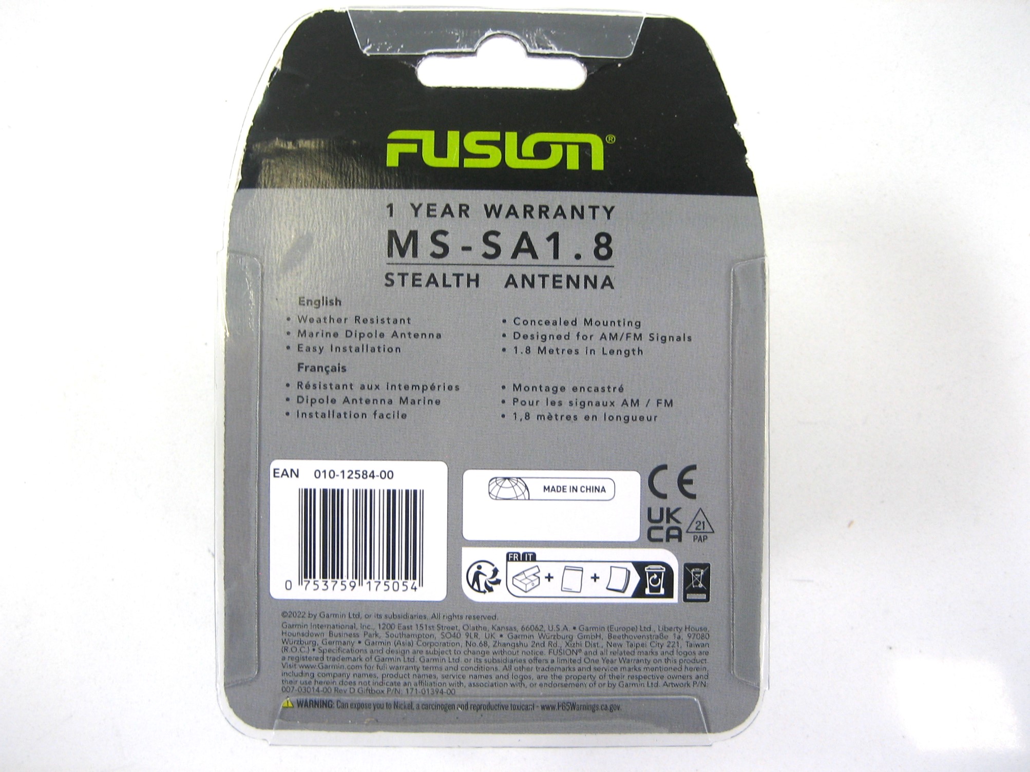 Fusion MS-SA1.8 Marine AM/FM Dipole Stealth Antenna New Old Stock Lot Of 7 90 Day Warranty - Max ...