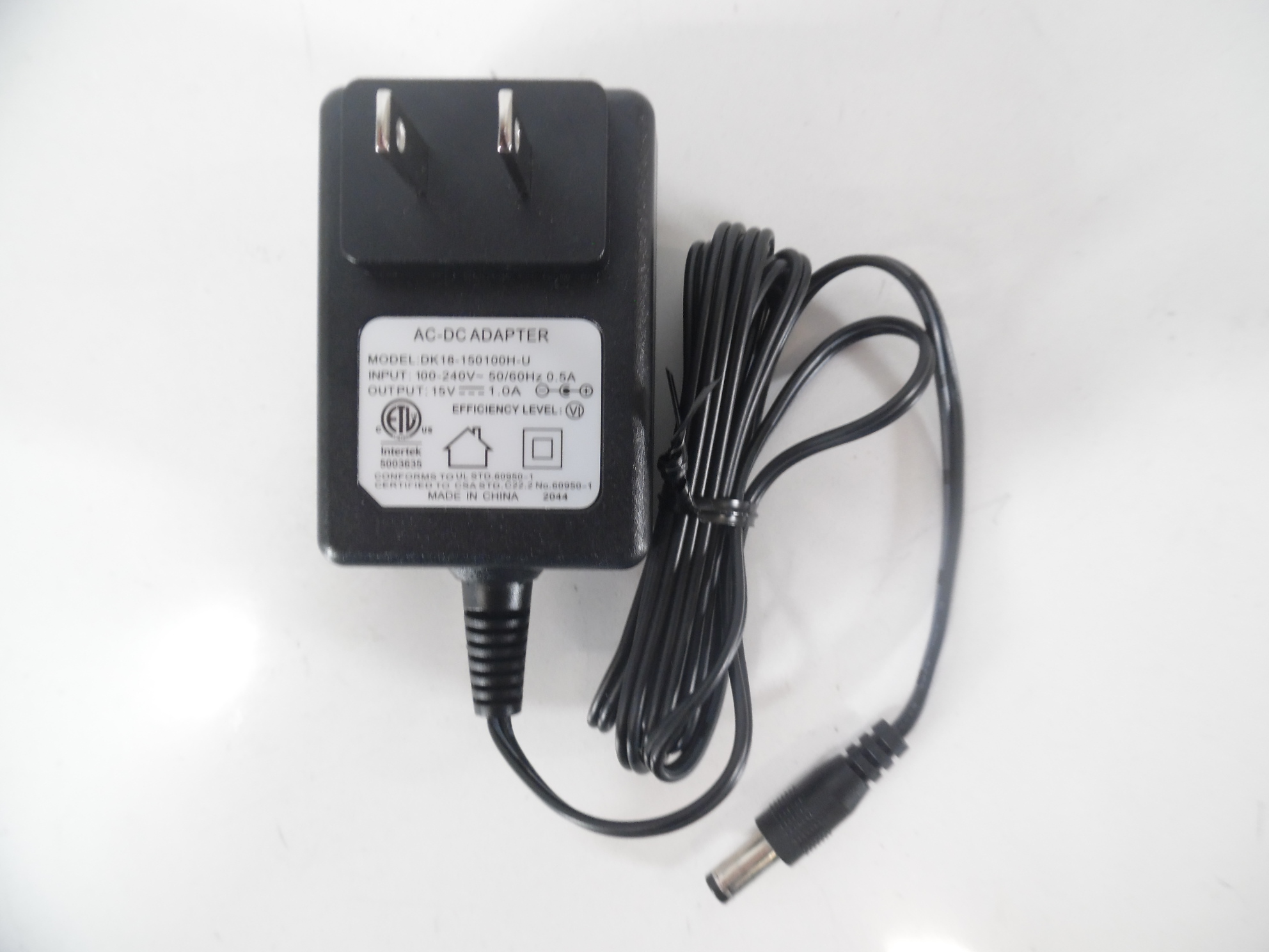 Intertek AC to DC 15V 1A Power Supply Adapter 5.5mm **Lot of 10** - Max ...