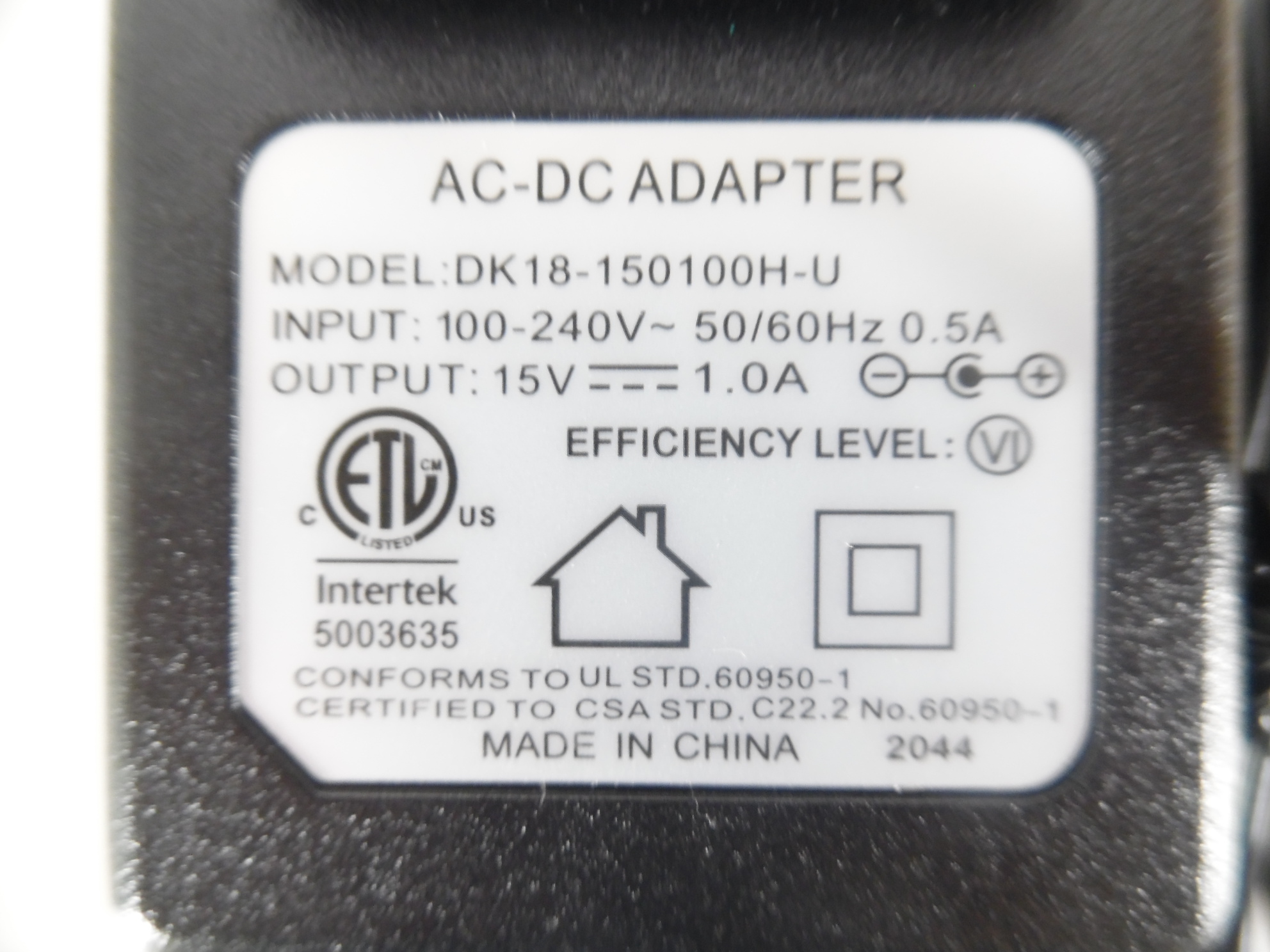 Intertek AC to DC 15V 1A Power Supply Adapter 5.5mm **Lot of 10** - Max ...