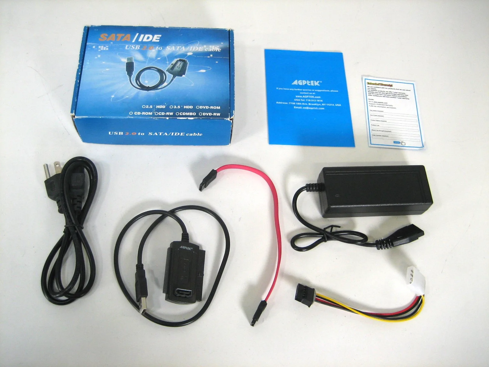 AGPTEK USB 2.0 SATA IDE 2.5" 3.5" HDD SSD Hard Drive Adapter Transfer Cable Kit - Max Marine ...