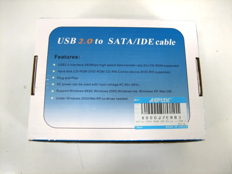 AGPTEK USB 2.0 SATA IDE 2.5" 3.5" HDD SSD Hard Drive Adapter Transfer ...