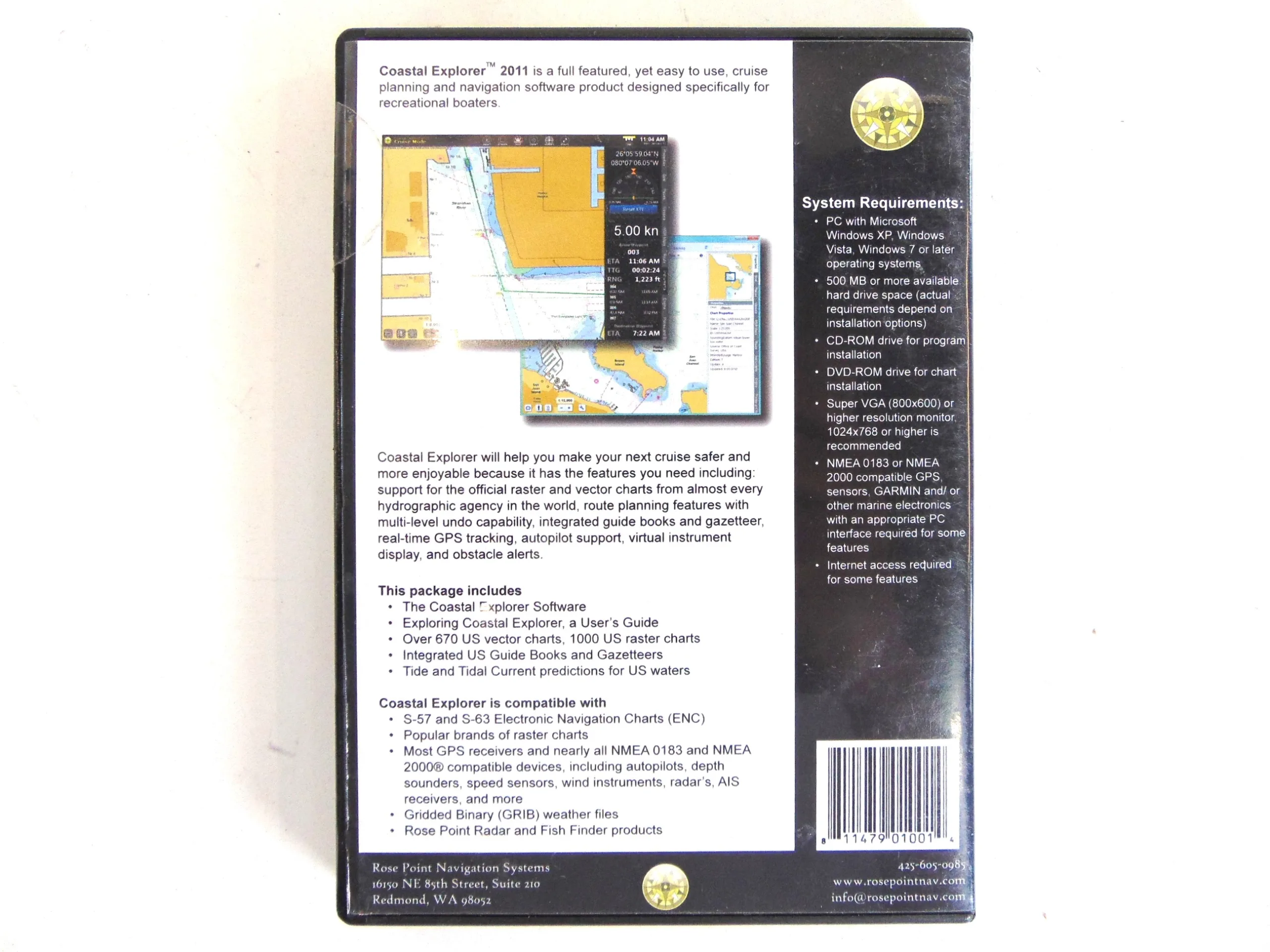Rose Point Navigation Systems Coastal Explorer 2011 PC/DVD Navigation Software *NEW* 90 Day ...