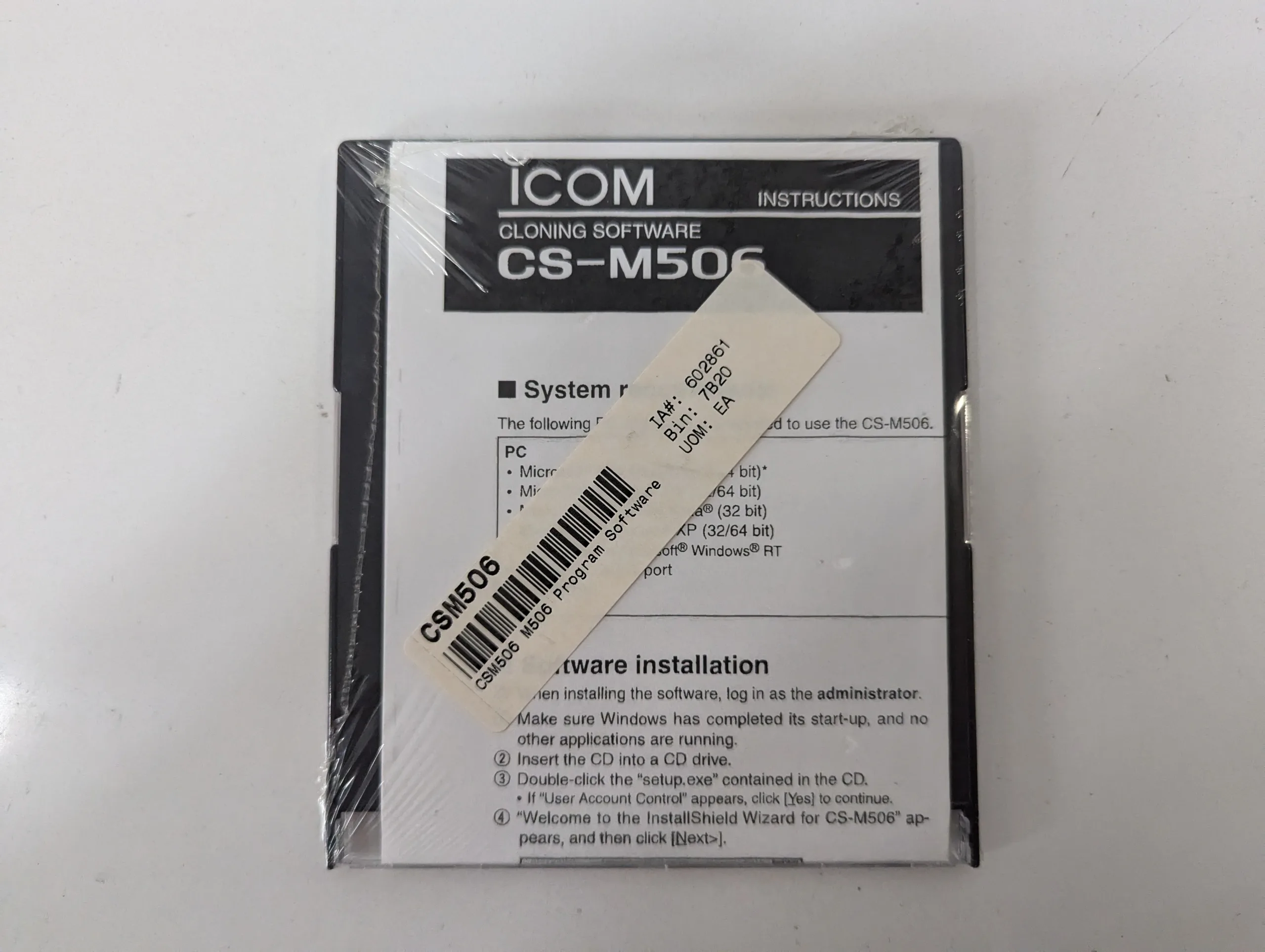 Icom Cloning Software CS-M506 CD -NEW- Max Marine Electronics