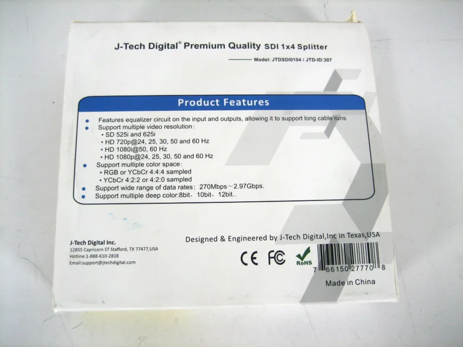 J-Tech Digital JTDSDI0104 / JTD-ID:307 Premium Quality SDI 1x4 Splitter - Max Marine Electronics