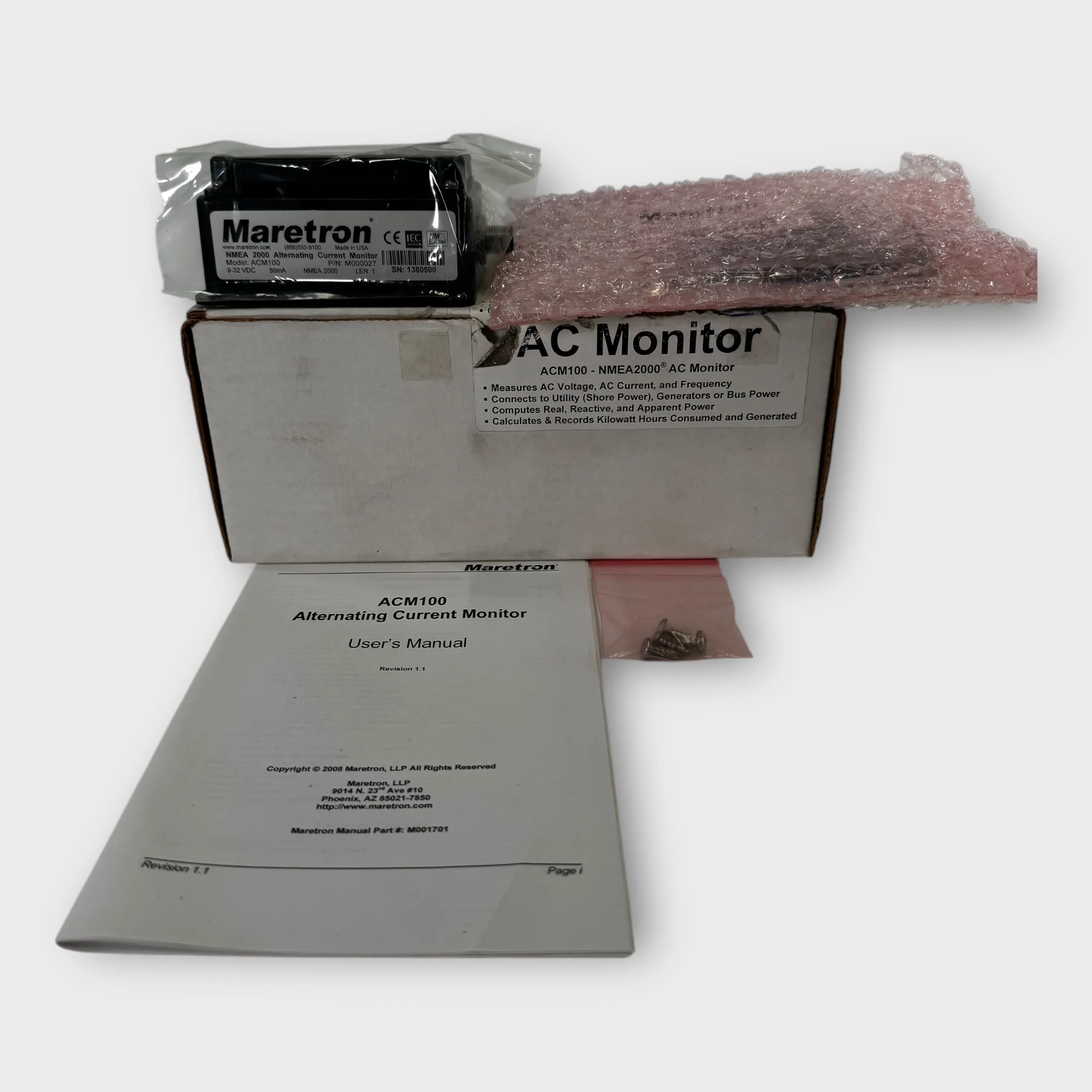 Maretron NMEA2000 AC Monitor ACM100 AC Voltage, Current & Frequency ...