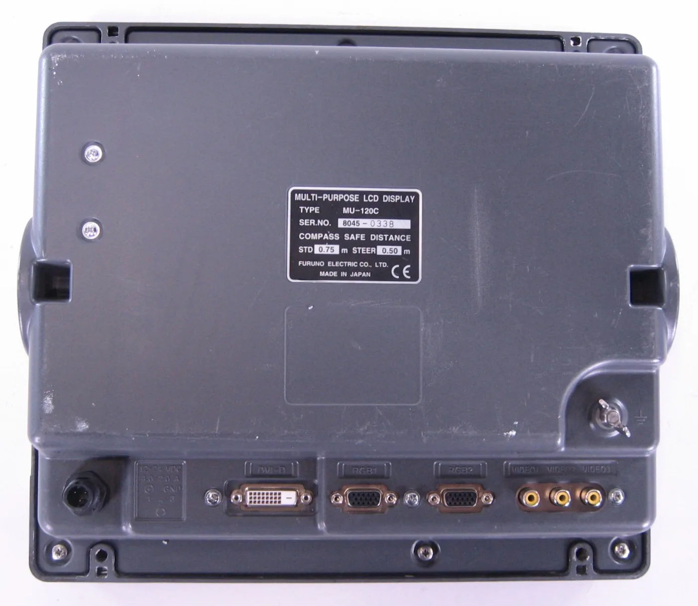 Furuno MU-120C "MME REFURBISHED" 12″ Marine Monitor – Light Grey - Max Marine Electronics