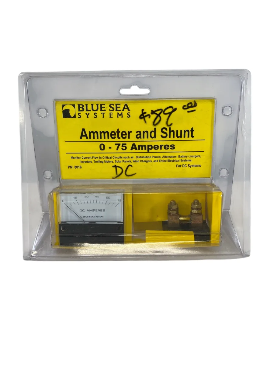 Blue Sea Systems 8016 Ammeter & Shunt DC 0-75 Amps **New** - Max Marine ...