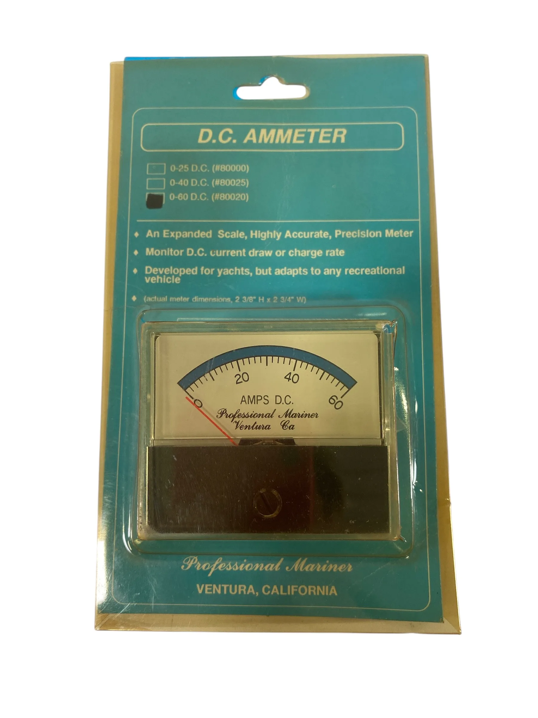 Professional Mariner 80020 DC Ammeter with Internal Shunt 0-60 Amps ...