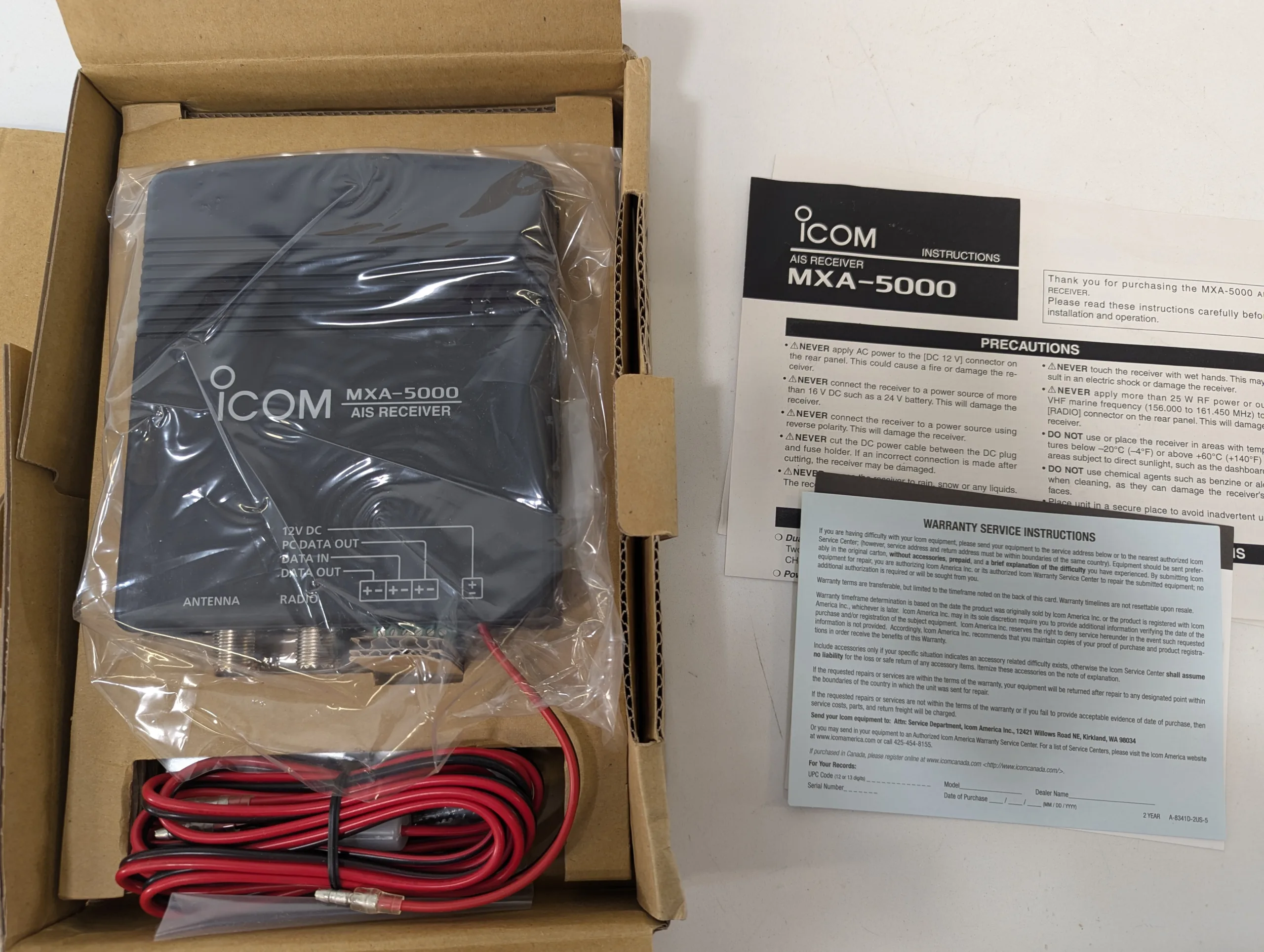 Icom MXA-5000 Dual Channel AIS Receiver With VHF Passthrough NEW Open ...
