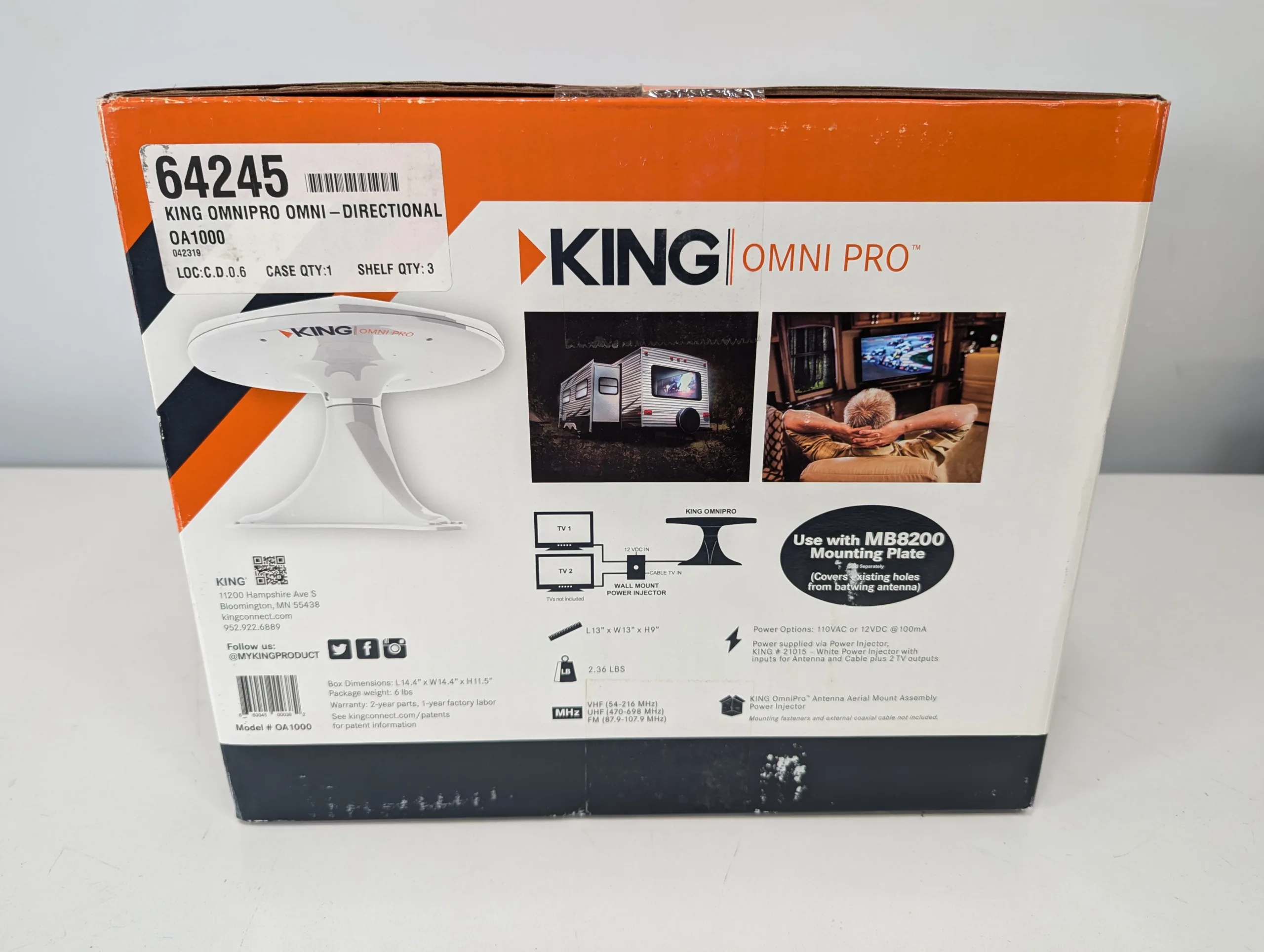 King Omnipro OA1000 Mobile Marine Antenna For Terrestrial TV -NEW - Max ...