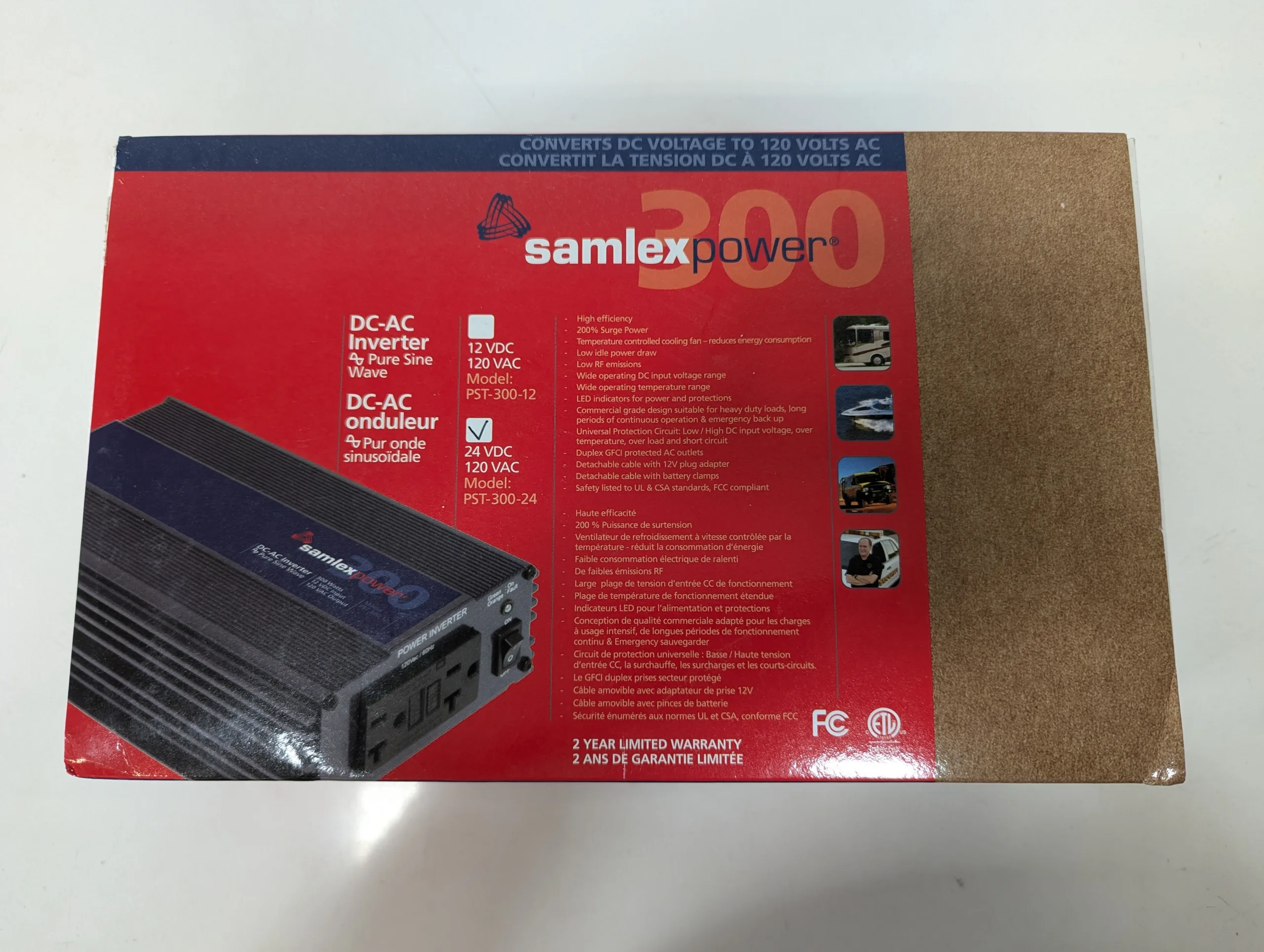 Samlex PST-300-24 300W Pure Sine Wave Inverter 24V Input NEW - Max ...
