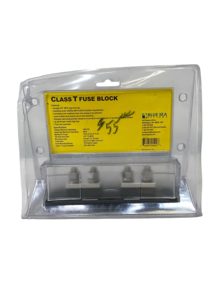 Blue Sea Systems 5502 Class-T Fuse Block W/ Insulating Cover 225-400 ...