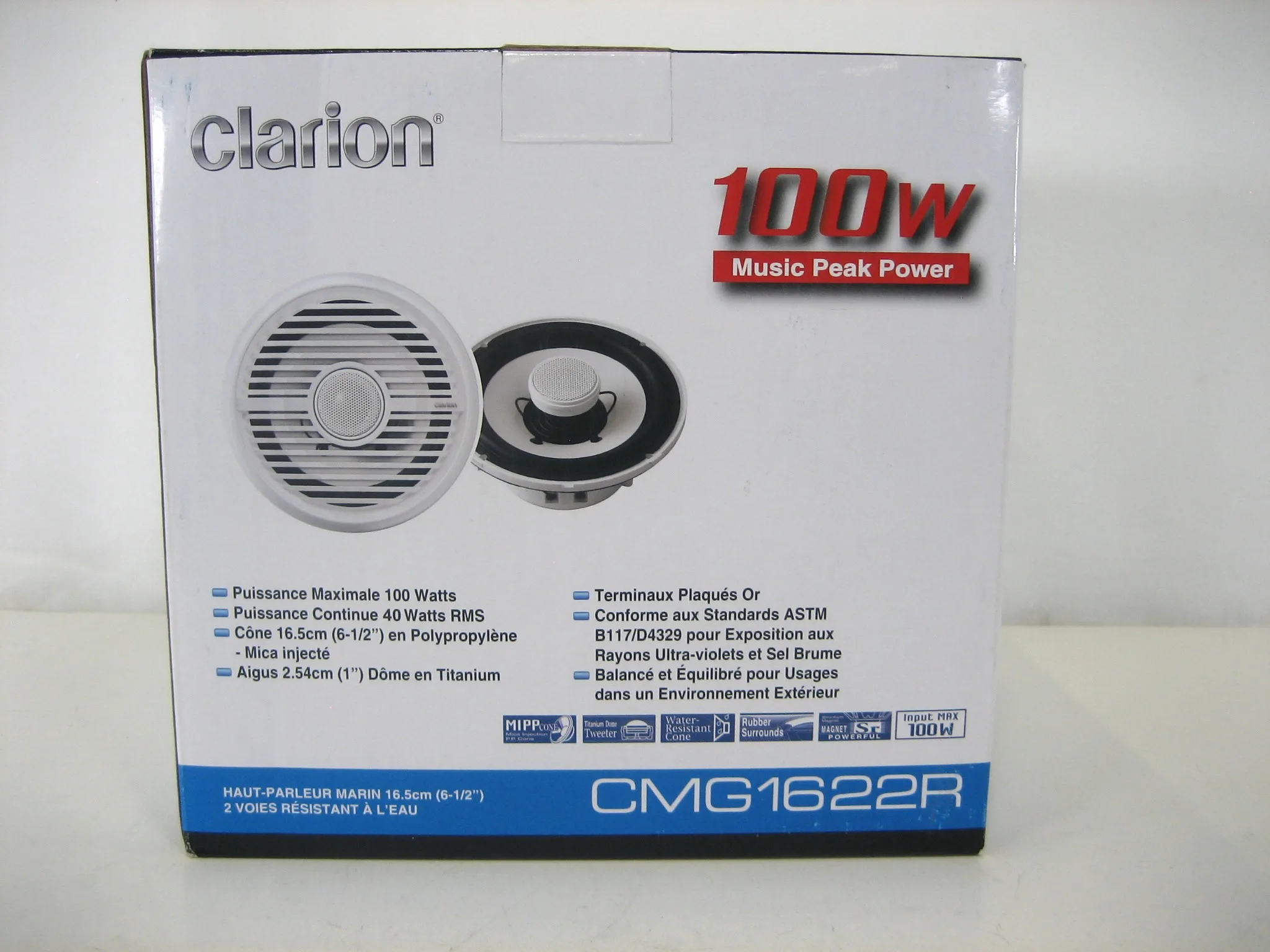 Clarion Marine Audio CMG1622R 6 1/2" 2-Way Marine Coaxial Speakers New ...
