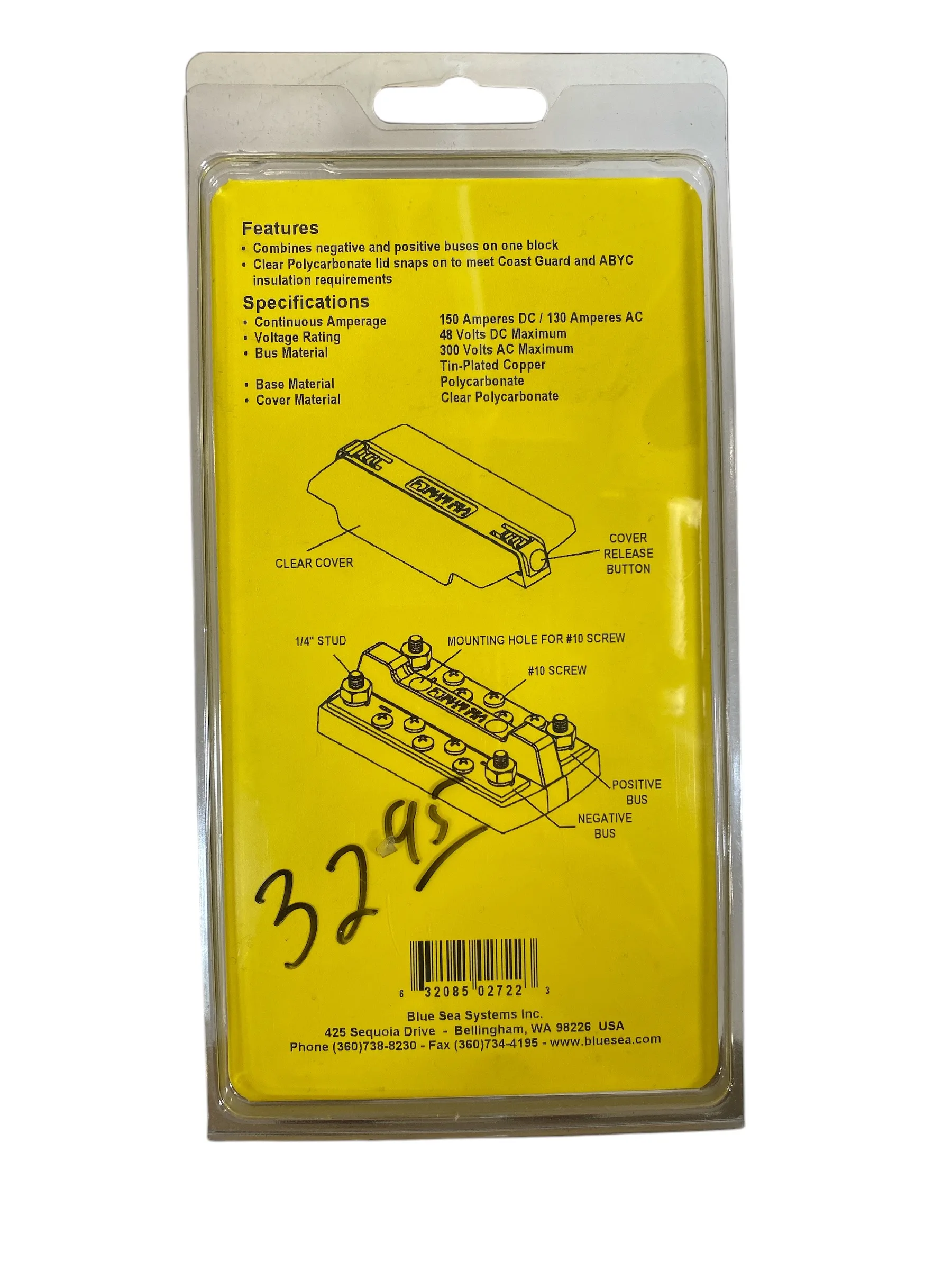 Blue Sea Systems 2722 DualBus Plus 1/4" Stud 150A DC **New** - Max ...