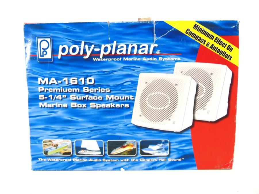 Poly-Planar MA-1610 Premium Series 5.25 Inch Surface Mount Marine Box Speakers *New Old Stock ...