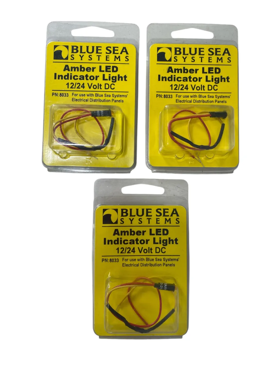 Blue Sea Systems 8033 Amber LED Indicator Light 12/24V DC **Lot of 3 ...