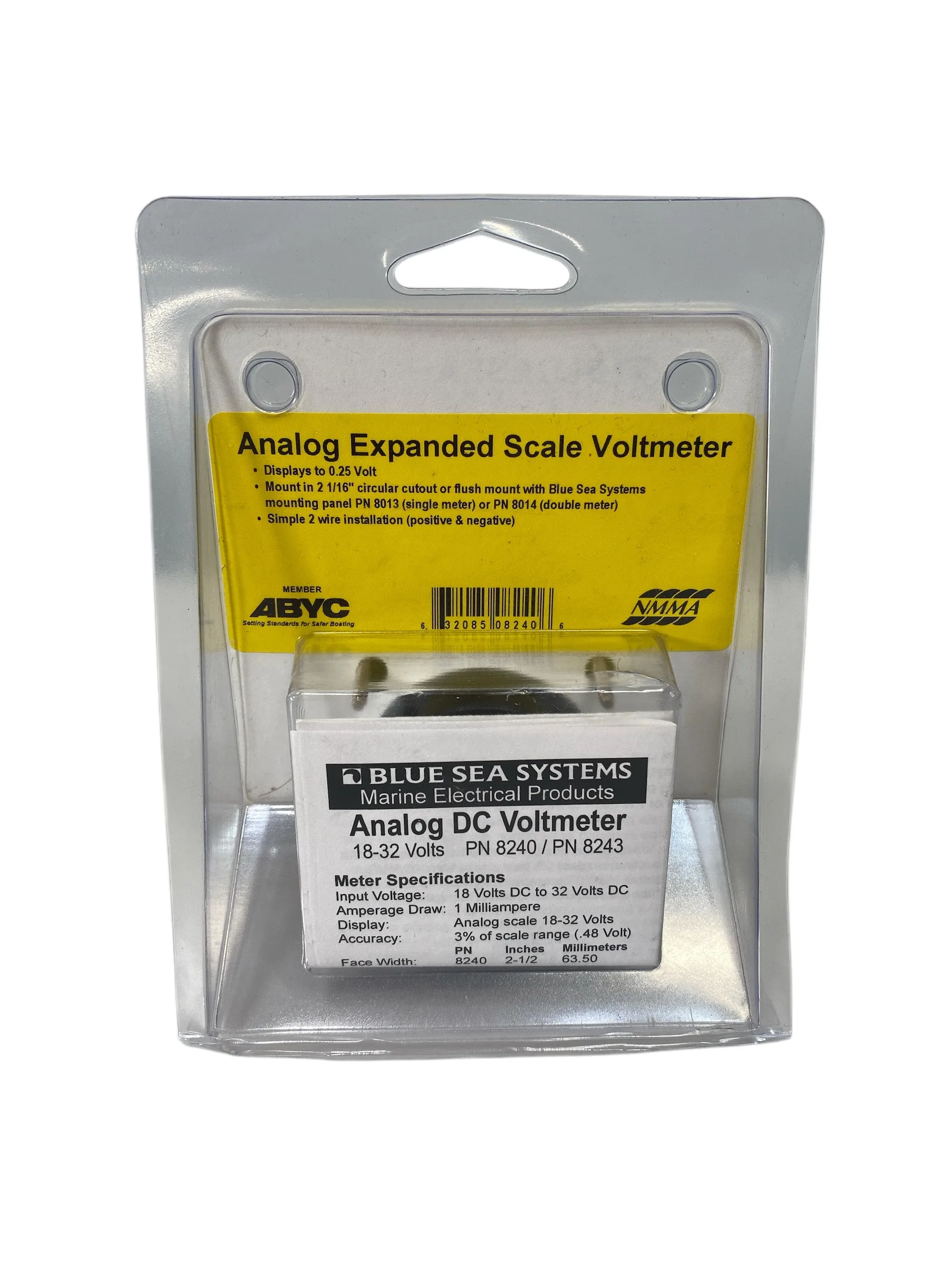 Blue Sea Systems 8240 18-32V Expanded Scale Voltmeter 24V DC Systems ...