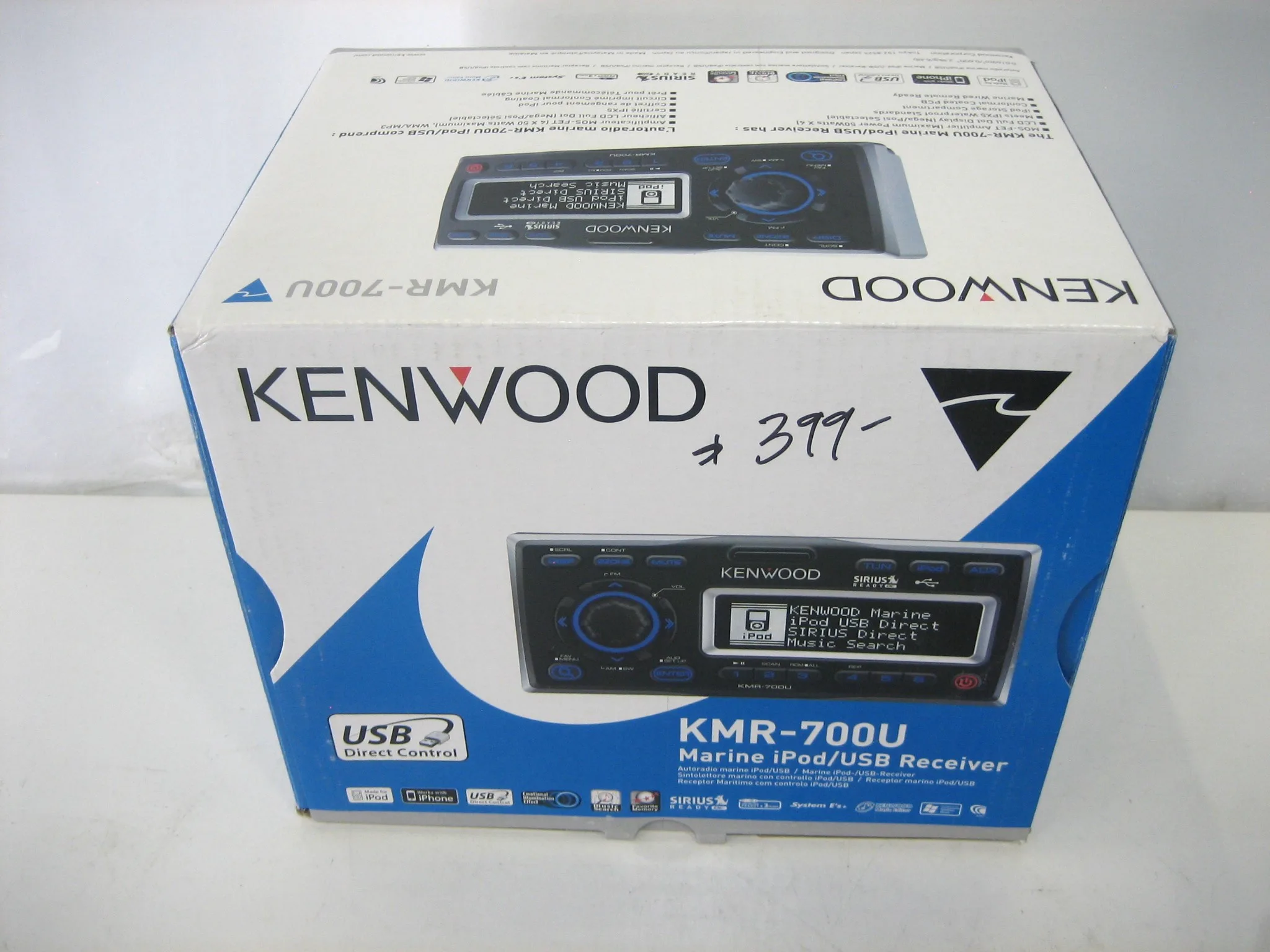 Kenwood KMR-700U Marine iPod USB Receiver W/Hideaway Black box New Old ...