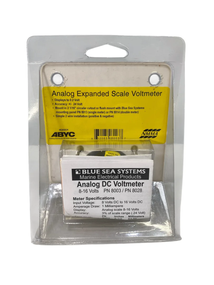 Blue Sea Systems 8003 8-16V Expanded Scale Voltmeter 12V DC Systems ...