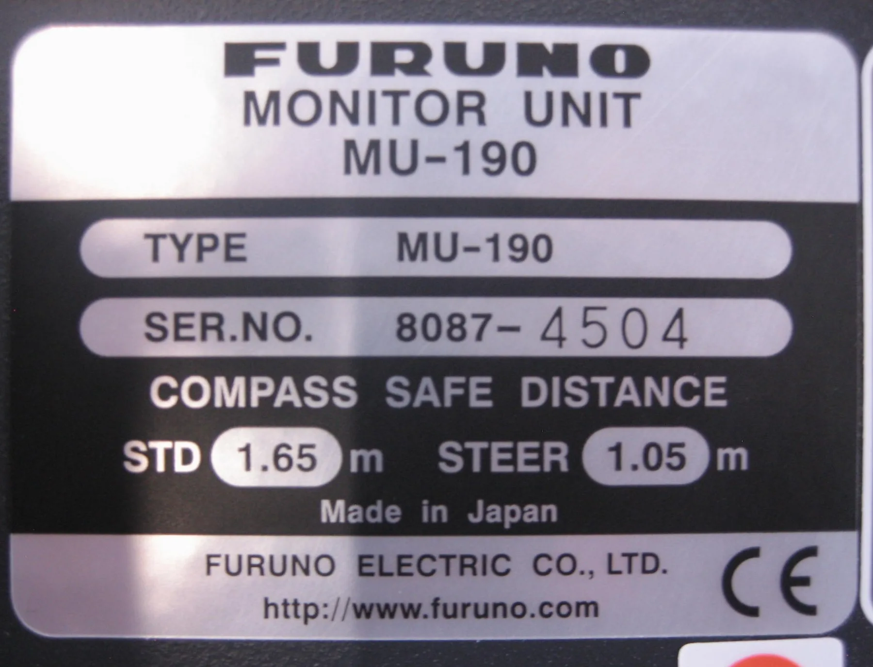 Furuno MU-190 19" Monitor Unit Bench *Tested* - Max Marine Electronics