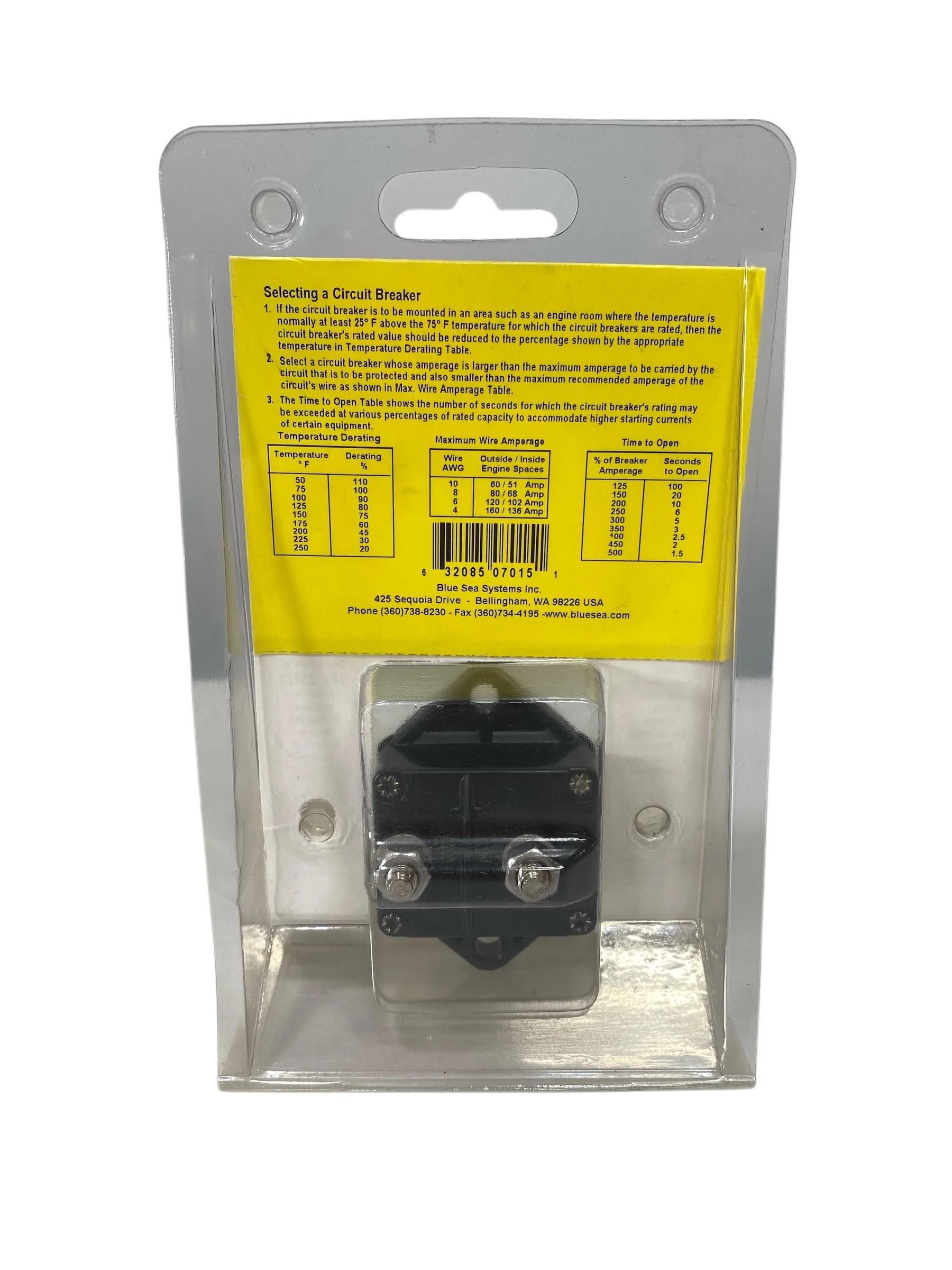 Blue Sea Systems 7015 High Amperage Circuit Breaker - Panel Mount 135A ...