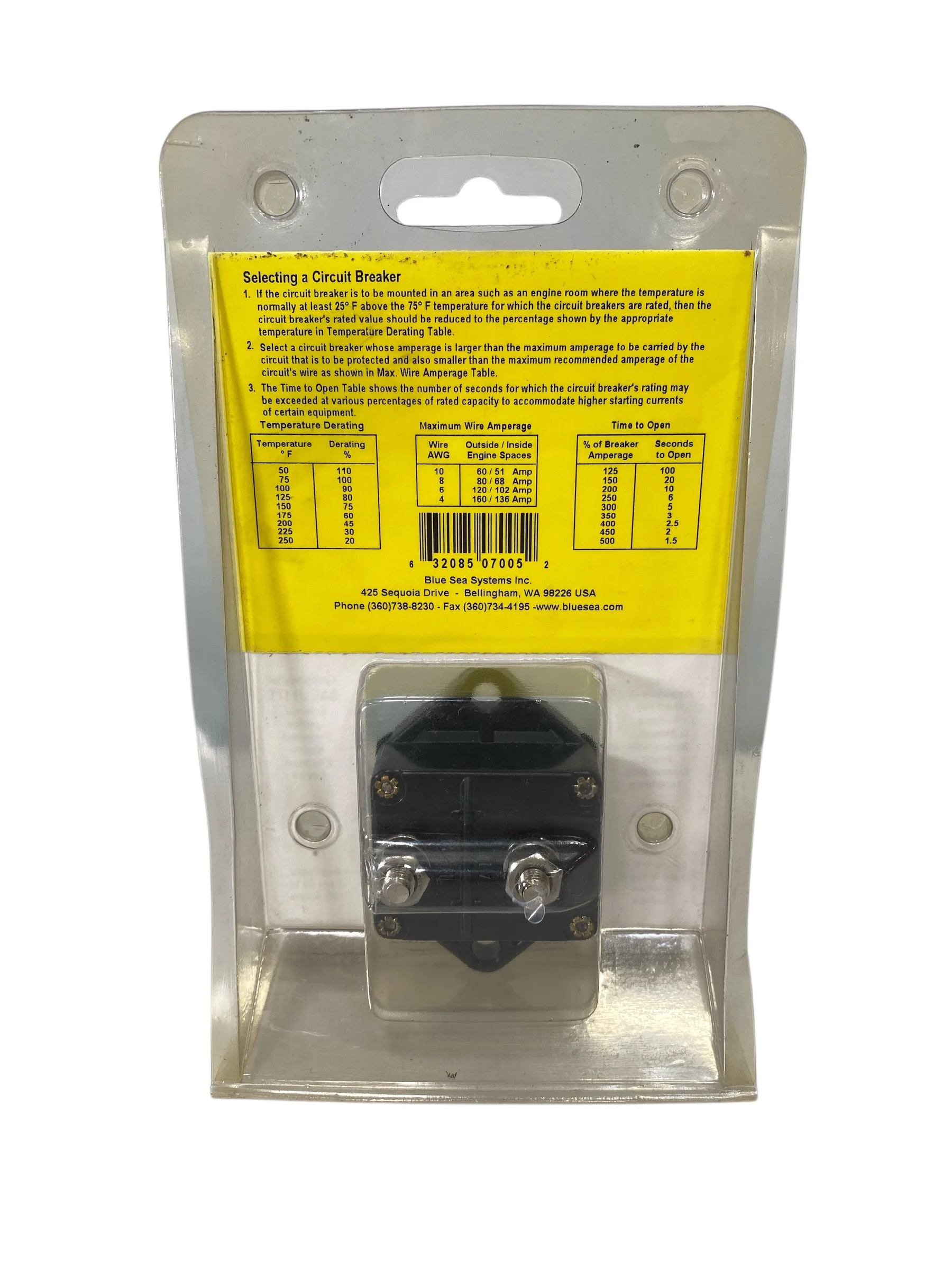 Blue Sea Systems 7005 High Amperage Circuit Breaker - Panel Mount 40A ...