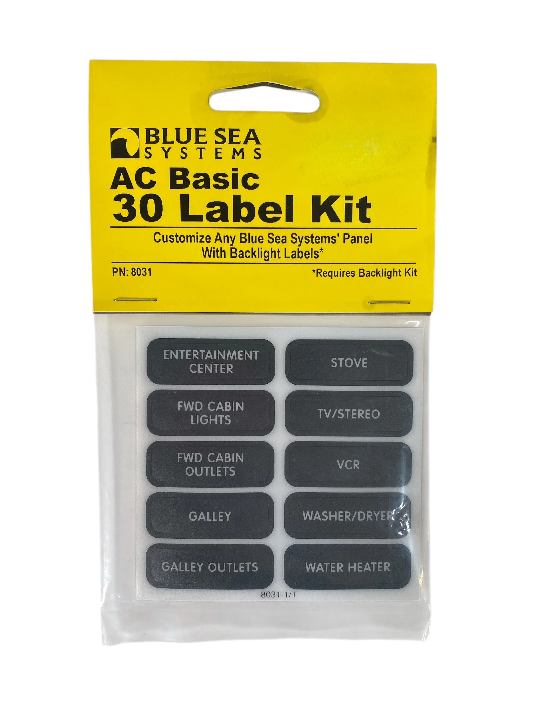 Blue Sea Systems 8031 AC Basic 30 Label Kit **New** - Max Marine ...