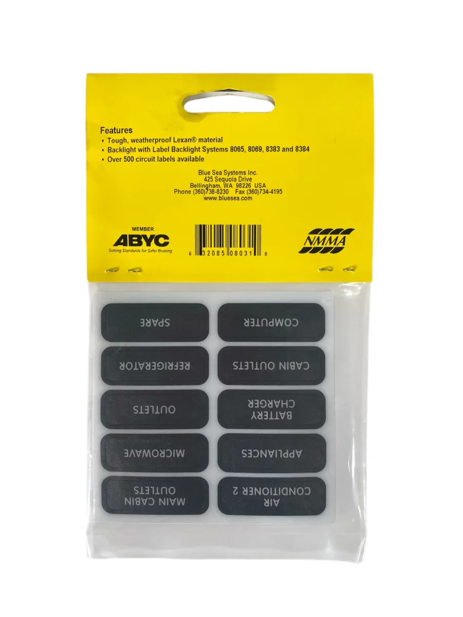 Blue Sea Systems 8031 AC Basic 30 Label Kit **New** - Max Marine ...