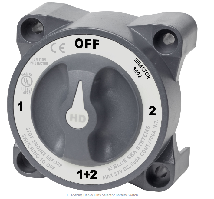 Blue Sea Systems 3002 Heavy Duty Selector Battery Switch NEW - Max ...