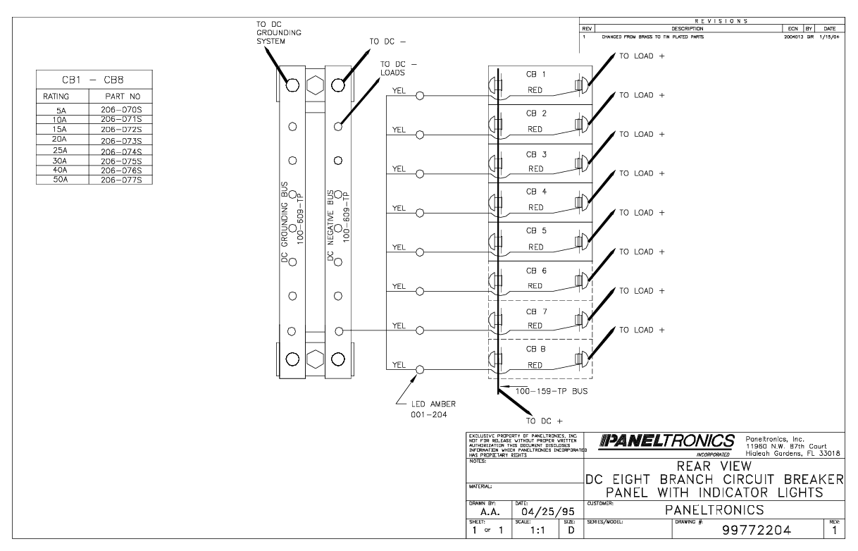 Paneltronics Eight Slot Circuit Breaker Panel Model 9972204B NEW Open ...