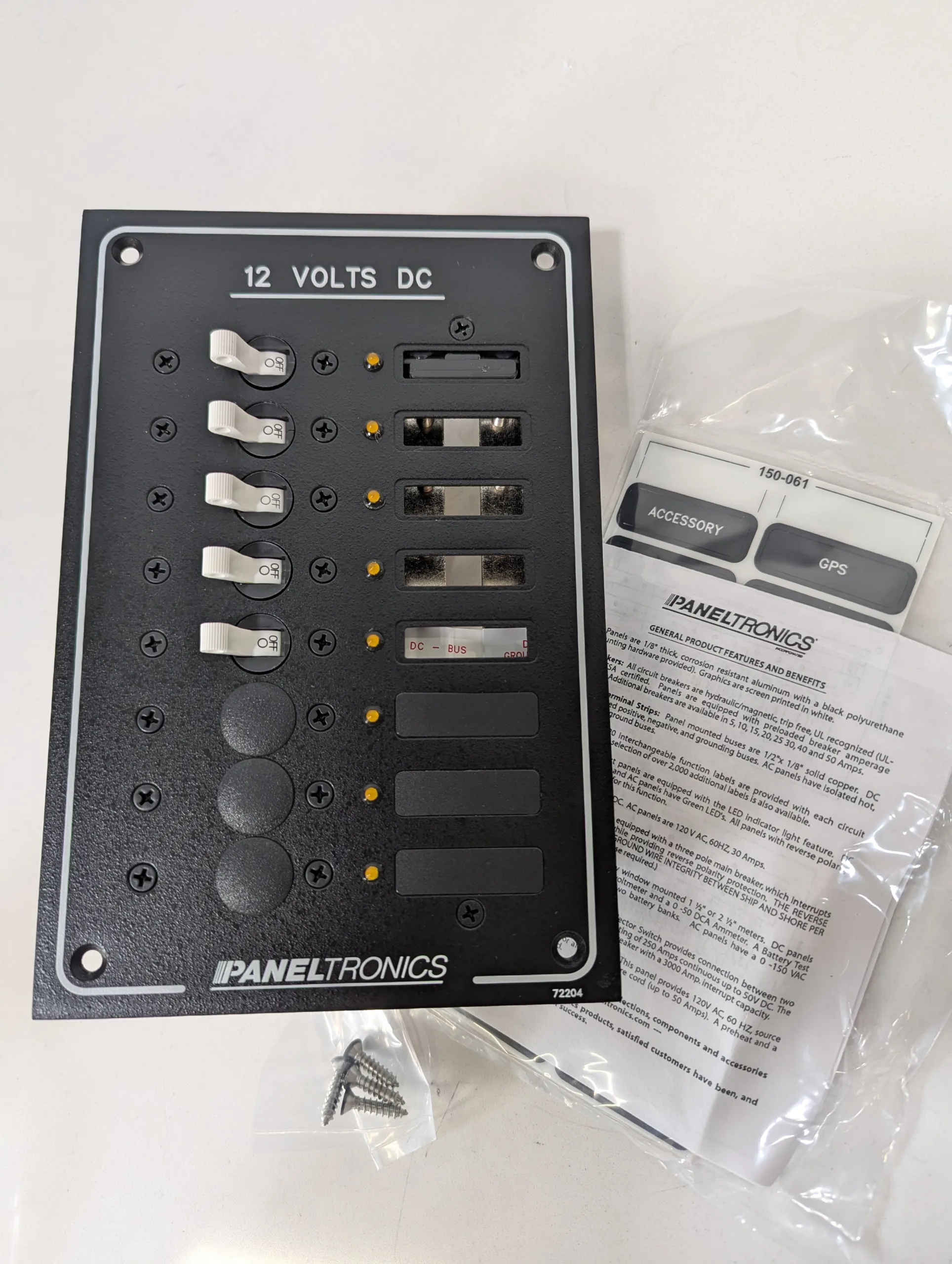 Paneltronics Eight Slot Circuit Breaker Panel Model 9972204B NEW Open ...