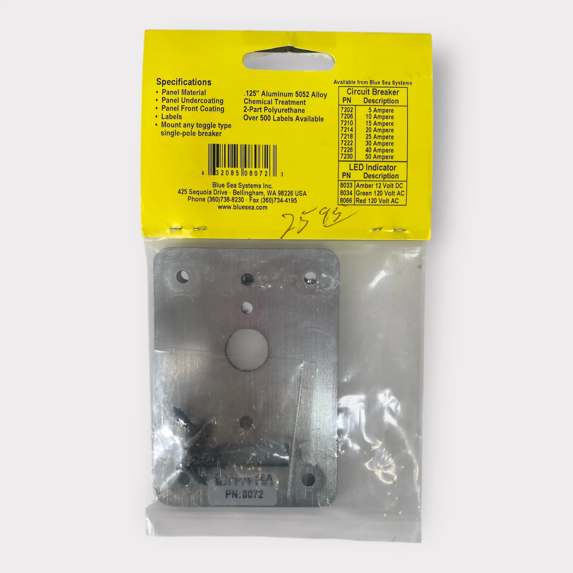 Blue Sea System 8072 Toggle Type - Single Pole Circuit Breaker Mounting ...