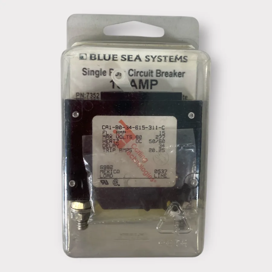 Blue Sea Systems 7352 C-Series Single Pole 15A Circuit Breaker - White ...