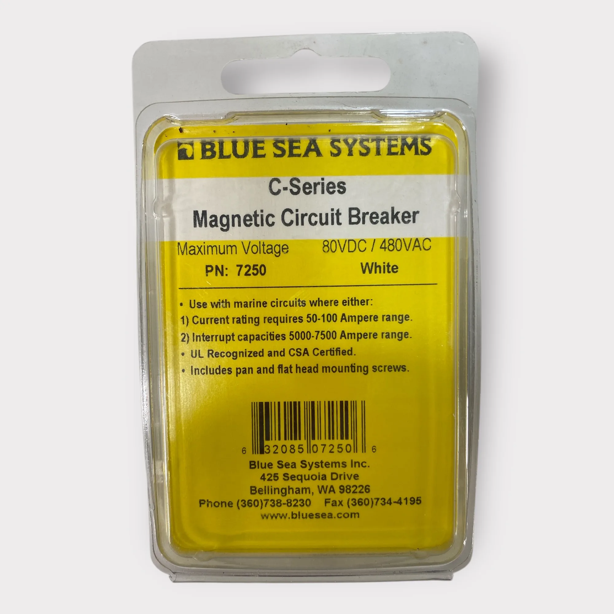 Blue Sea Systems 7250 C-Series Single Pole 100A Circuit Breaker - White ...