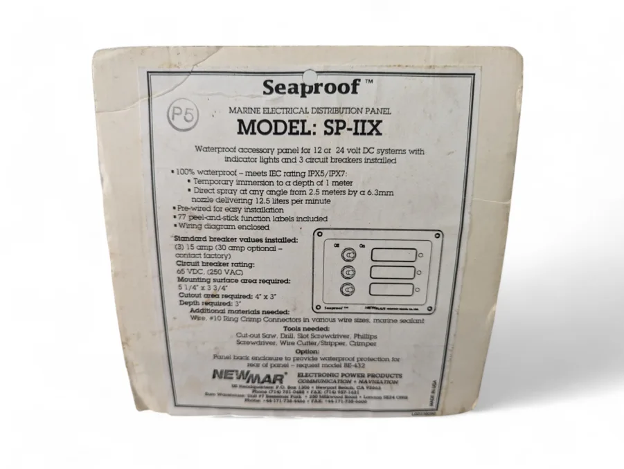 Newmar Seaproof Panel SP IIX with Three 15A DC Breakers P/N:020-3609-0 ...