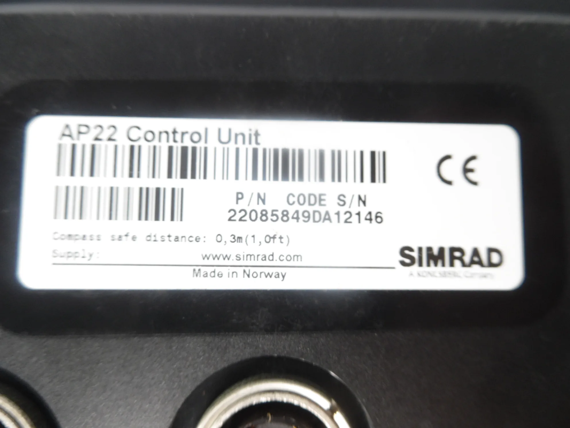 Simrad AP22 Autopilot Control Head PN 22085849 - Max Marine Electronics