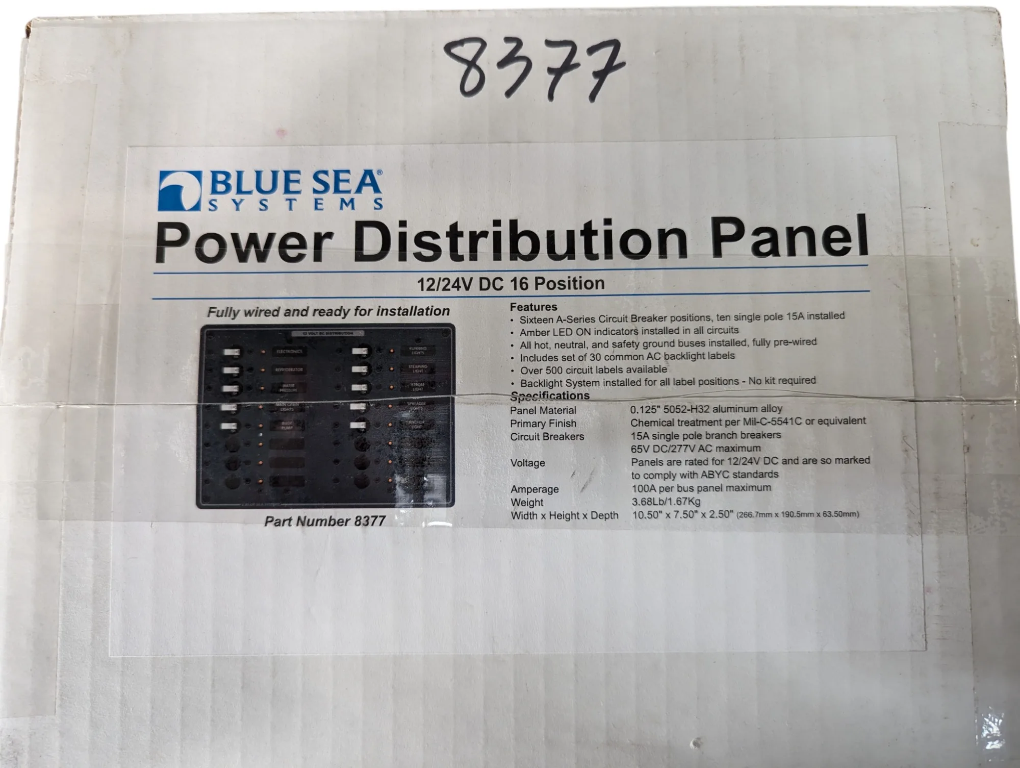 Blue Sea Systems 8377 12/24V 16 Position DC Power Distribution Panel ...