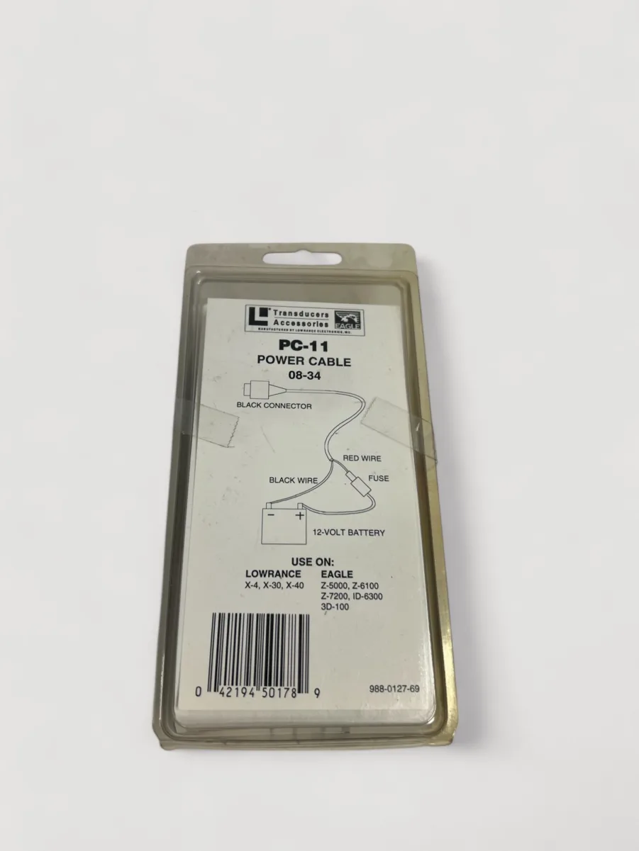 LEI Lowrance Eagle PC-11 08-34 Power Cable for X-4 30 40 Z-5000 6100 7200 3D-100 - Max Marine ...