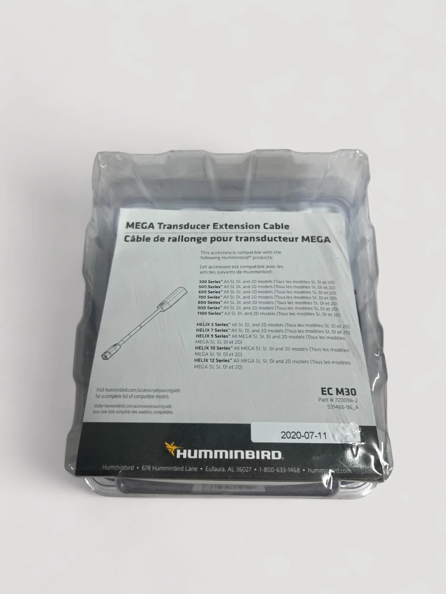 Humminbird EC M30 720096-2 Transducer Extension Cable for 2D DI SI Mega ...