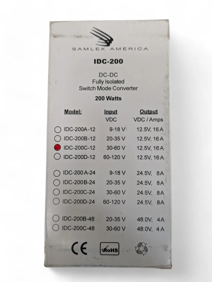 Samlex IDC-200C-12 200W DC-DC Converter 30-60V Input 12.5V Output NEW Open Box - Max Marine ...