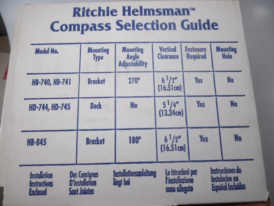 Ritchie Helmsman Magnetic Compass HB-845 *NEW OPEN BOX* - Max Marine Electronics