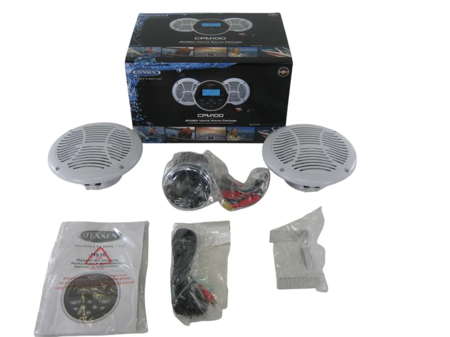 Jensen CPM100 Marine Stereo Package 160 Watt Stereo x2 - 6.5'' Dual ...