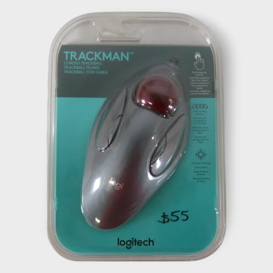 Logitech T-BC21 Trackman Marble Wired USB Trackball Mouse Ergonomic ...