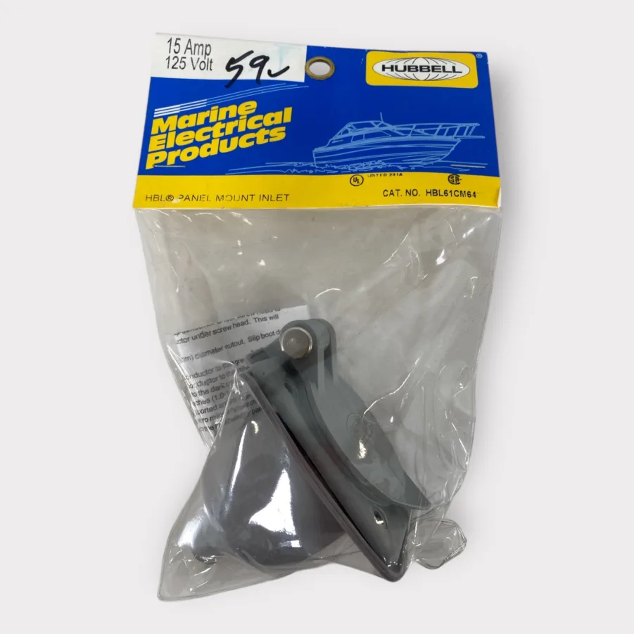 Hubbell HBL61CM64 Straight Blade 125VAC 15 Amp Panel Mount Male Inlet ...