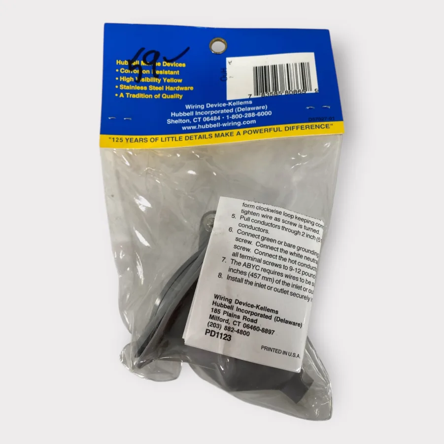 Hubbell HBL61CM64 Straight Blade 125VAC 15 Amp Panel Mount Male Inlet ...