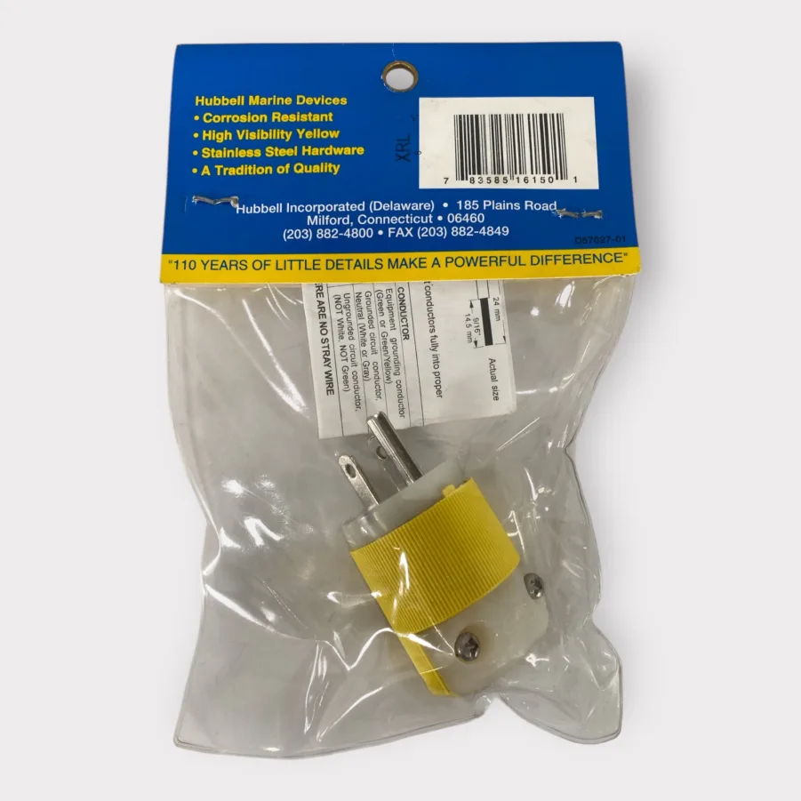 Hubbell HBL52CM66C Straight Blade 125VAC 15 Amp Male Plug **New** - Max ...