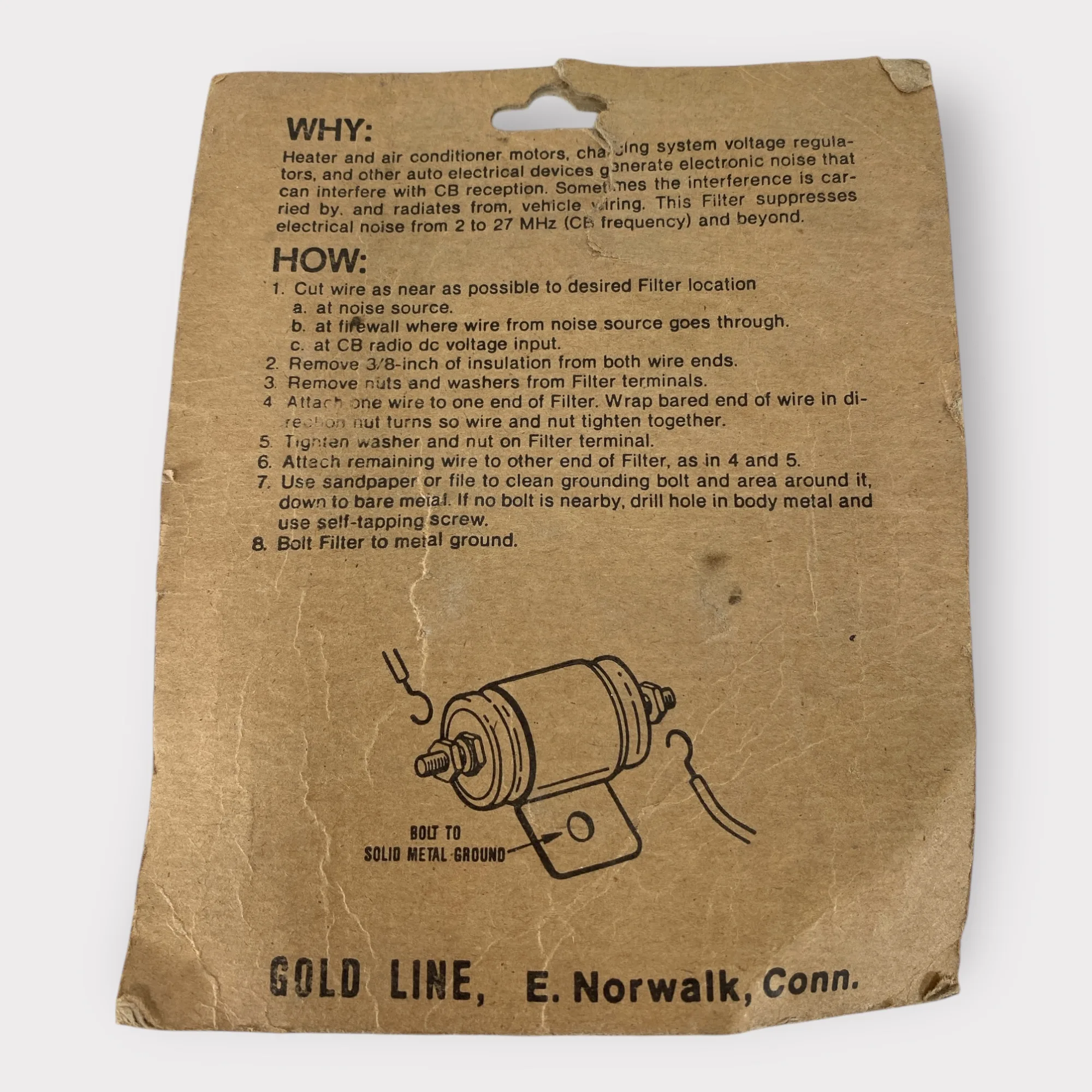 Gold Line GLC 1060 Feed-Thru Noise Filter 50V 60 Amp For CB/ Amateur ...